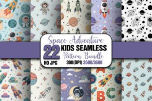 Kids Space Seamless Pattern Pack Graphic by ivect · Creative Fabrica