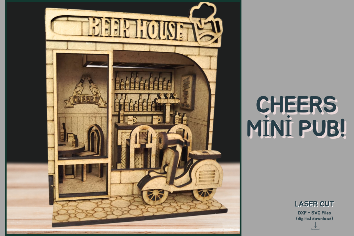 Mini Beer House Bar – DXF & SVG Files · Creative Fabrica