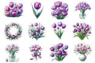 Watercolor Tulips Clipart Bundle Graphic by Dream Creation · Creative ...