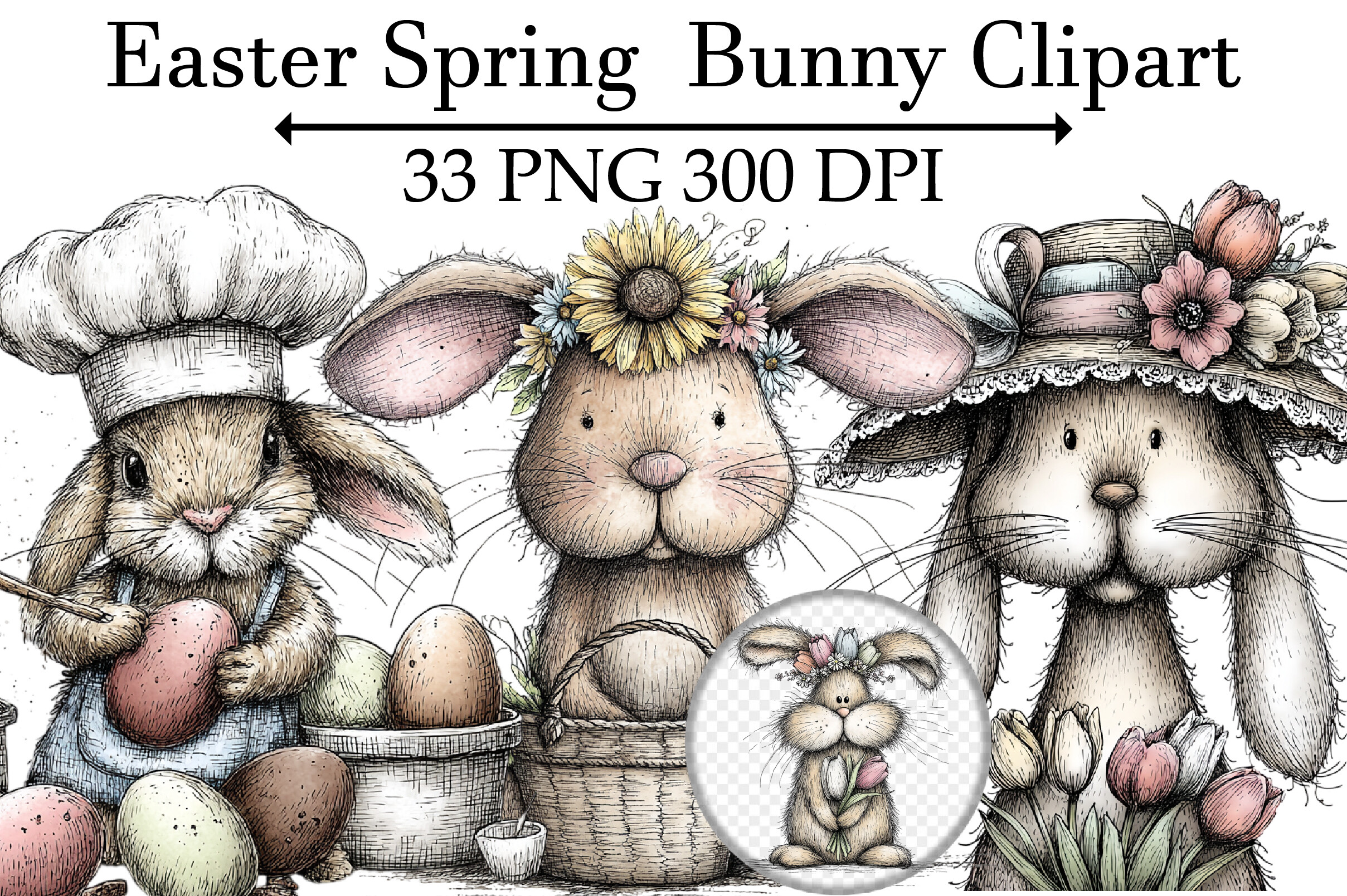 Easter Spring Bunny Clipart Graphic by Design Market · Creative Fabrica