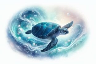 Pastel Aqua Turtle Graphic by kulturrno · Creative Fabrica