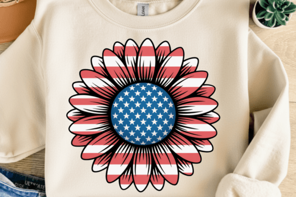 USA Flag Sunflower PNG Sublimation Graphic by Design Hub · Creative Fabrica