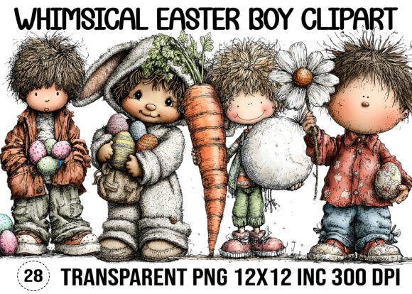 1 Printable Easter Boy Clipart Designs & Graphics