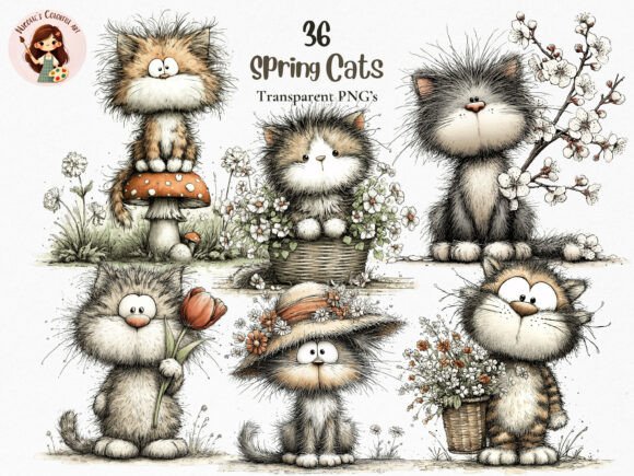 Whimsical Spring Flowers Clipart Graphic by GatewayDesign · Creative ...