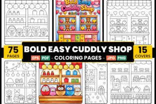 Bold Easy Cuddly Shop Coloring Pages Graphic by MH Design Nest ...