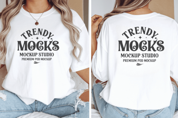 Gildan 5000 Front and Back Mockup Graphic by Best POD Mockup · Creative ...