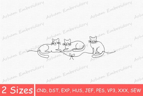 Cats Embroidery Designs (2026) - 3215+ Free & Premium Embroidery ...