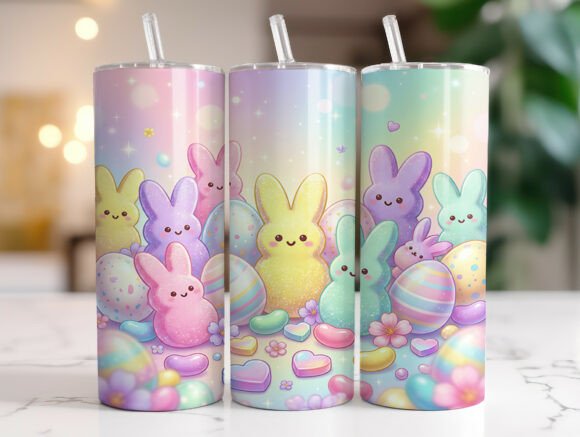 Puffy Pastel Bunny Easter Tumbler Wrap Graphic by RahatKDP · Creative ...