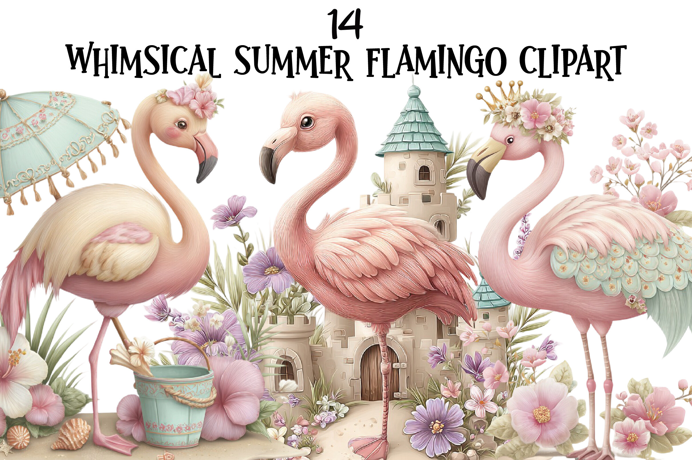 Summer Flamingo Clipart PNG Graphic by Artoya · Creative Fabrica