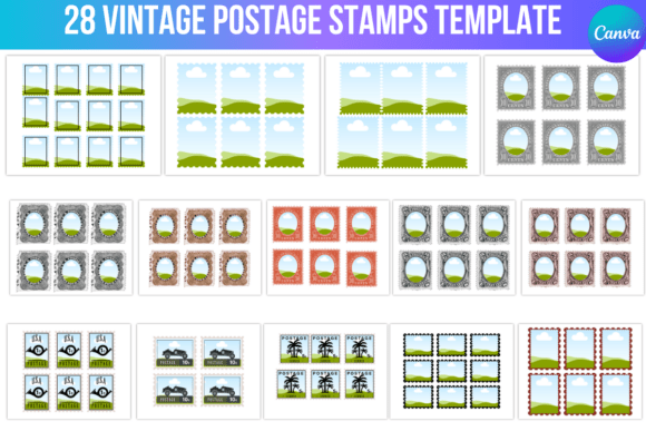 1 Vintage Stamp Canva Template Designs & Graphics