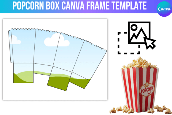 1 Popcorn Box Printable Template Designs & Graphics