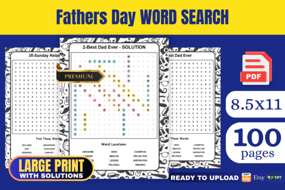 Fathers Day Word Search Book KDPInterior Graphic by Beast Designer ...