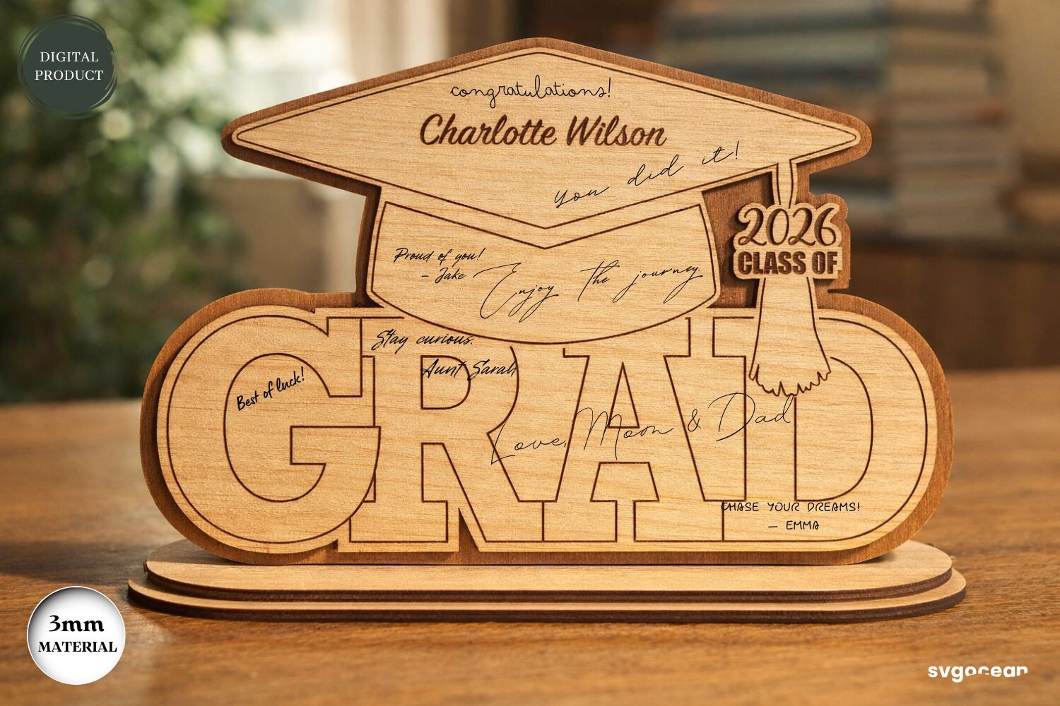 Grad 2026 Signature Sign Laser Cut Graphic by SvgOcean · Creative Fabrica
