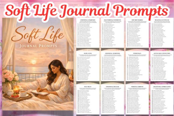 Soft Life Journal Prompts Graphic by Styled Design · Creative Fabrica