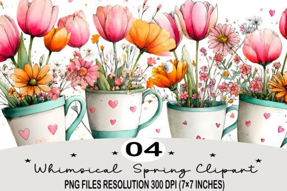 Whimsical Girl Summer Spring Clipart Graphic by Design December ...