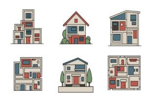Architectural Diagra Color Line Art Graphic by lokmanshekh · Creative ...