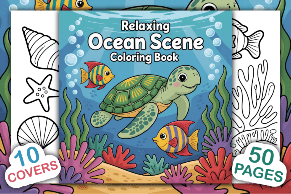 1 Aesthetic Ocean Coloring Pages Designs & Graphics