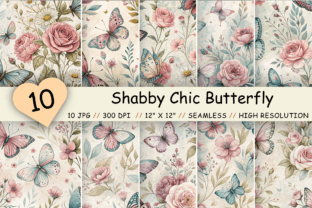 Shabby Chic Butterfly Seamless Patterns Graphic by Florid Printables ...
