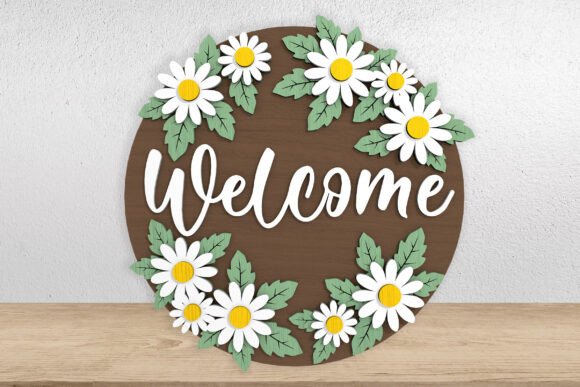 Daisy Welcome Sign SVG · Creative Fabrica