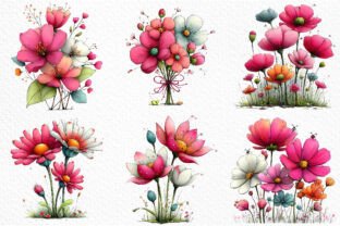 Whimsical Summer Flowers Clipart PNG Graphic by CraftNest · Creative ...