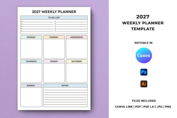 Weekly Motivation Planner Template Graphic by Pugazh Logan · Creative ...