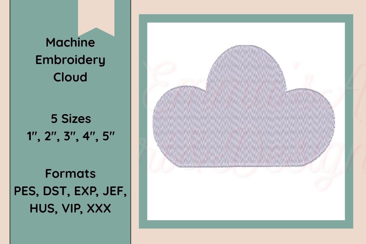 Cloud Machine Embroidery Design · Creative Fabrica