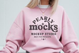 Gildan 18000 Pink Sweatshirt Mockup Graphic by Pearly Mocks · Creative ...