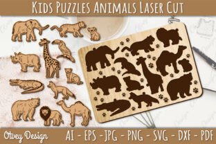 Kids Animals Puzzle Laser Cut SVG · Creative Fabrica