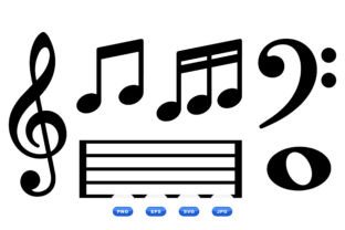 Music Note SVG Clipart Pack Graphic by DesignVectx · Creative Fabrica