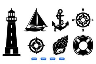 Nautical Marina SVG Icons Graphic by DesignVectx · Creative Fabrica