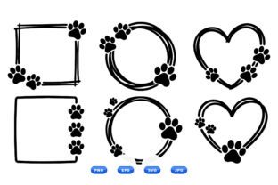 Paw Print Frame Clipart Pack Graphic by DesignVectx · Creative Fabrica