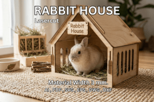 Rabbit House Laser Cut Design · Creative Fabrica