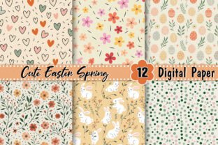 Cute Easter Spring Digital Paper Graphic by Artistic Garden · Creative ...