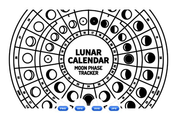 Lunar Moon Phase Tracker Graphic by DesignVectx · Creative Fabrica