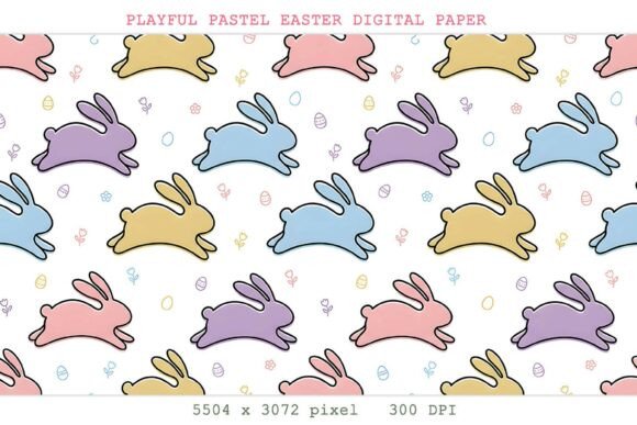 Playful Pastel Easter Digital Paper PNG Bundle · Creative Fabrica
