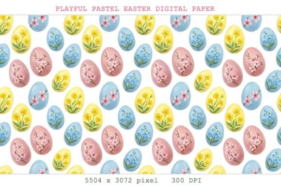 Playful Pastel Easter Digital Paper PNG Bundle · Creative Fabrica