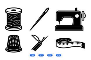 Sewing Tools Clipart Icons Graphic by DesignVectx · Creative Fabrica