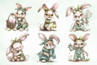 Watercolor Cute Rabbit Png Clipart Graphic by Artful Aura Studio ...