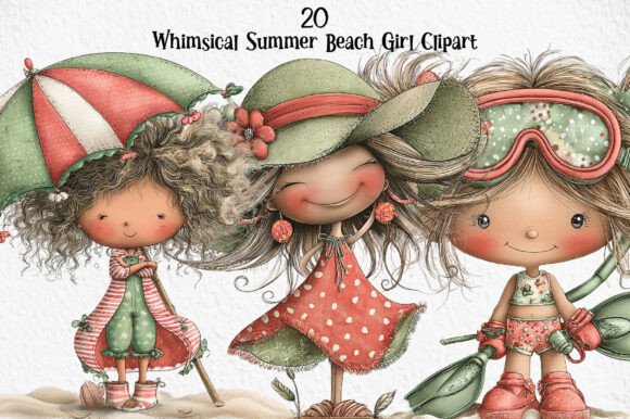 Whimsical Summer Beach Kids Clipart Graphic by Craft Art · Creative Fabrica