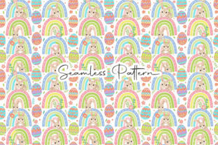 Cute Easter Bunny Rainbow Seamless Graphic by Parrotkitties · Creative ...