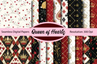 Queen of Hearts Seamless Digital Paper Graphic by Colourful · Creative ...