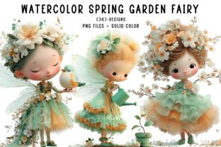Watercolor Spring Garden Fairy Clipart Graphic by Dreamshop · Creative ...