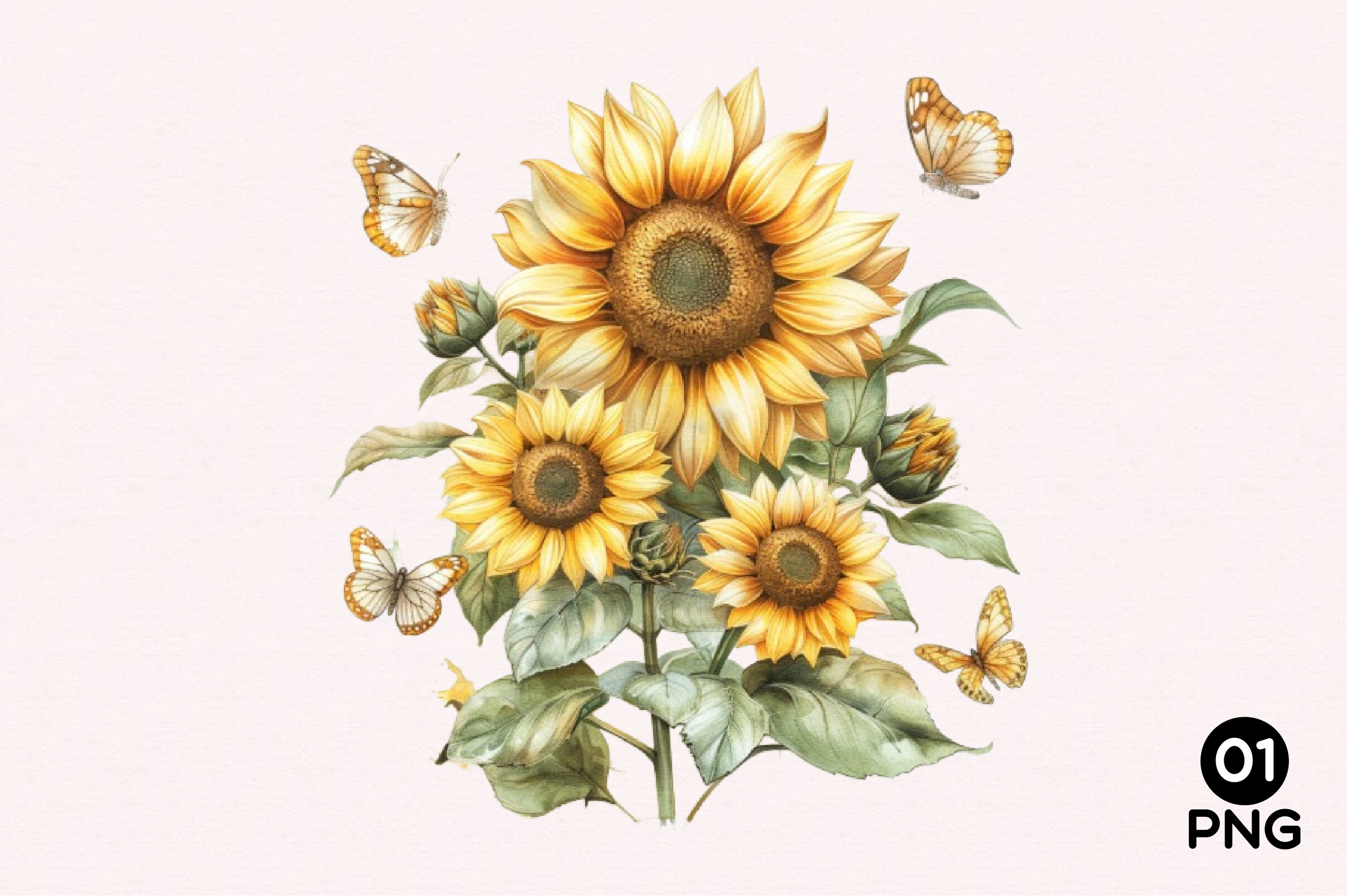 Whimsical Summer Sunflower Clipart Graphic by Sublimation Design ...