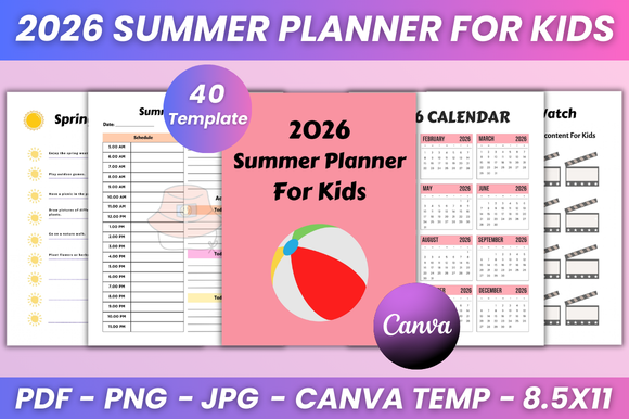 2026 Summer Planner for Kids Kdp Graphic by DIGITAL PRINT BOX ...