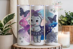 Ballerina Elephant Watercolor Tumbler Graphic by Venime · Creative Fabrica