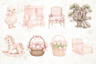 Easter Pink Bunnies Clipart Set Graphic by Yassou Bouhad · Creative Fabrica