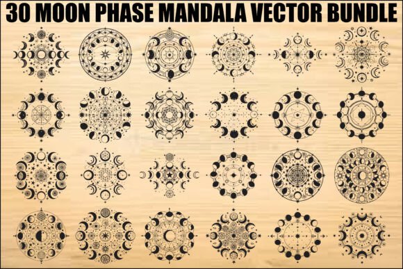 Moon Phase Mandala SVG Bundle Graphic by best_designs · Creative Fabrica