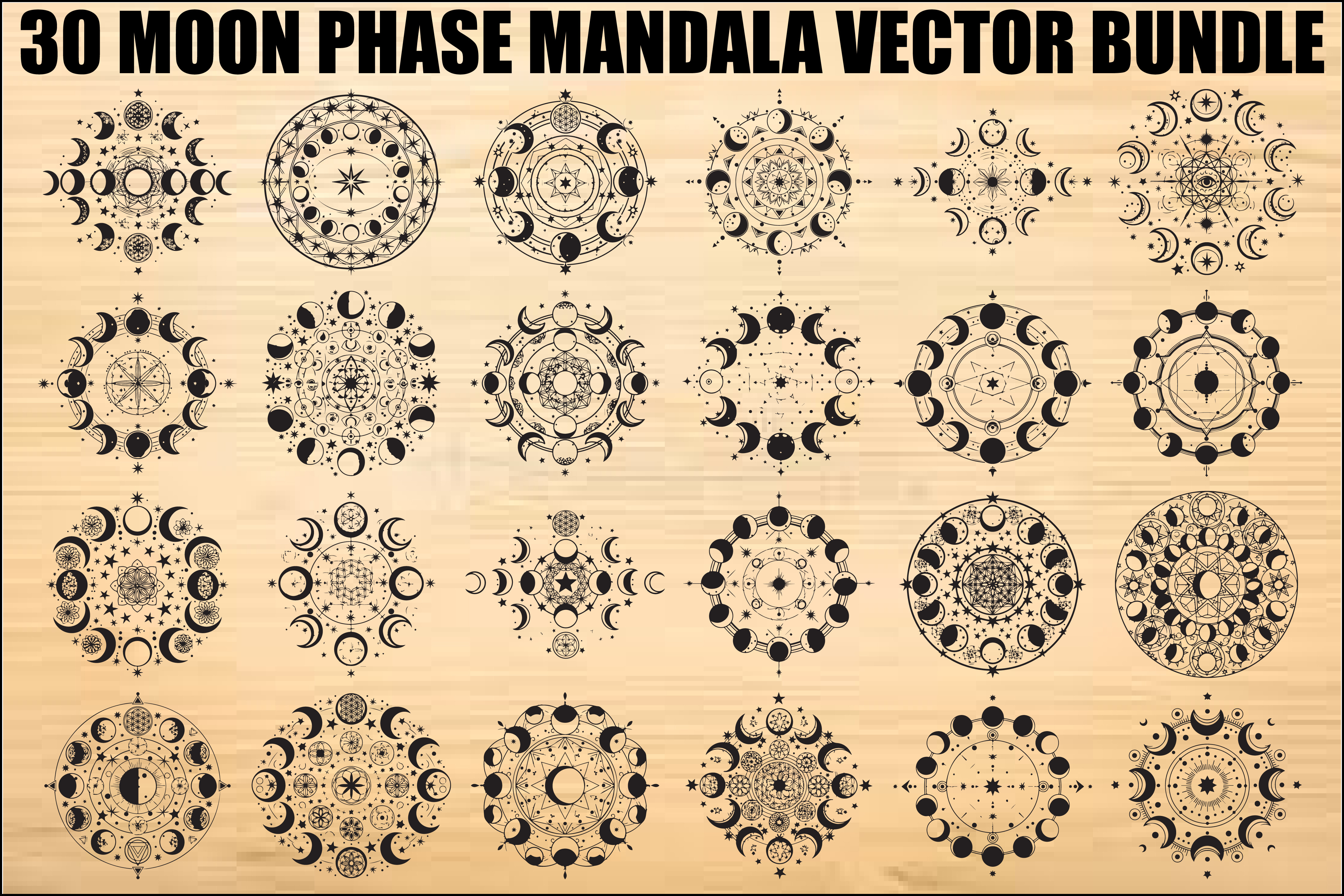Moon Phase Mandala SVG Bundle Graphic by best_designs · Creative Fabrica