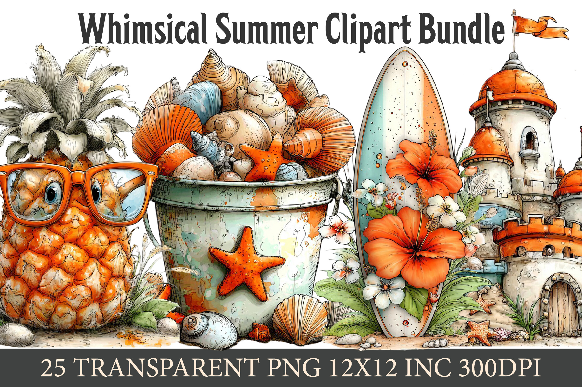 Whimsical Summer Clipart Bundle Graphic by Magics · Creative Fabrica
