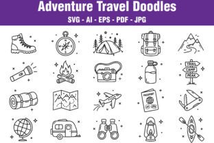 Adventure Travel Doodles Graphic by OB Design · Creative Fabrica